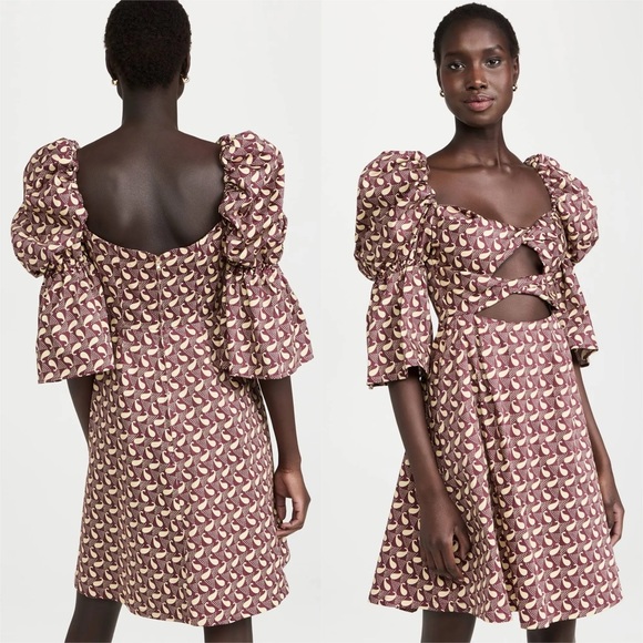Autumn Adeigbo | Dresses | Autumn Adeigbo Jovie Dress Burgundy Cream ...